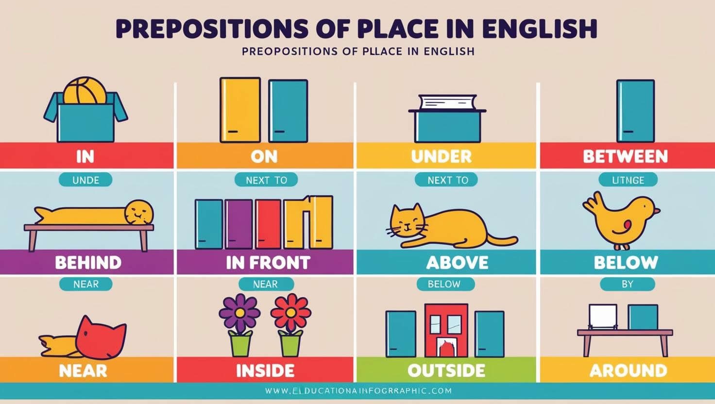 Preposiciones de lugar en inglés. Lista completa + ejemplos y tests